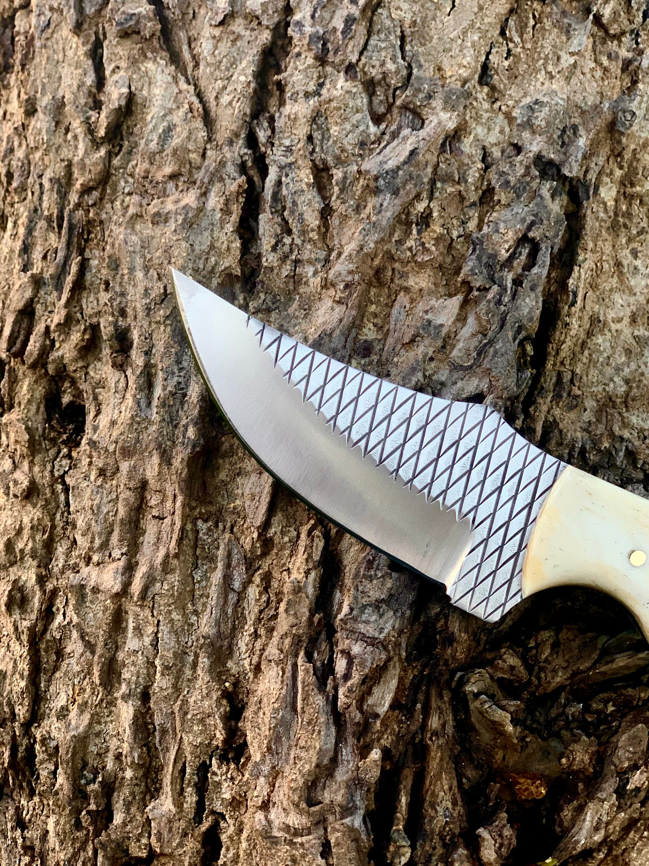 Handmade Farrier Rasp Steel Skinning Knife EDC Knife Cowboy Cutter ...