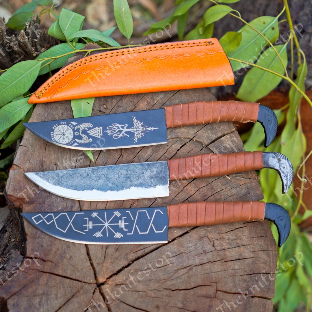 Raven Viking Knife | Hand-forged Custom Blade | Personalized Norse Gift ...