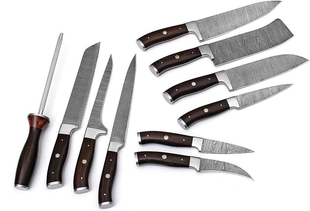 Personalized Chef Set for Anniversary Gift | Handmade Damascus Steel ...