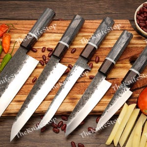 Personalized Chef Set Gift Custom Knife Set for Him, Anniversary Gift ...