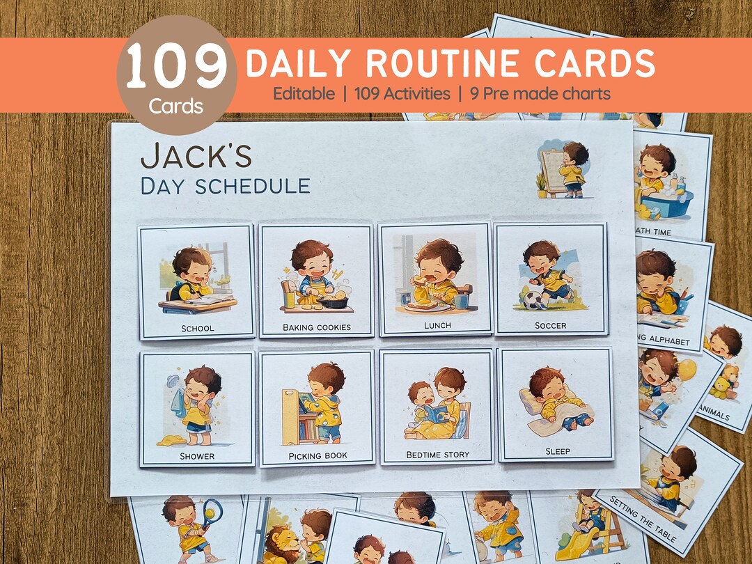 Daily Routine Cards Visual Schedule for Kids Daily Rhythm Chore Chart ...