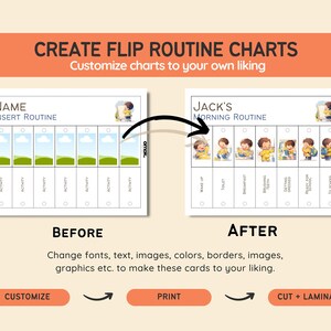 Morning & Evening Routine Flip Chart, Editable Visual Schedule ...