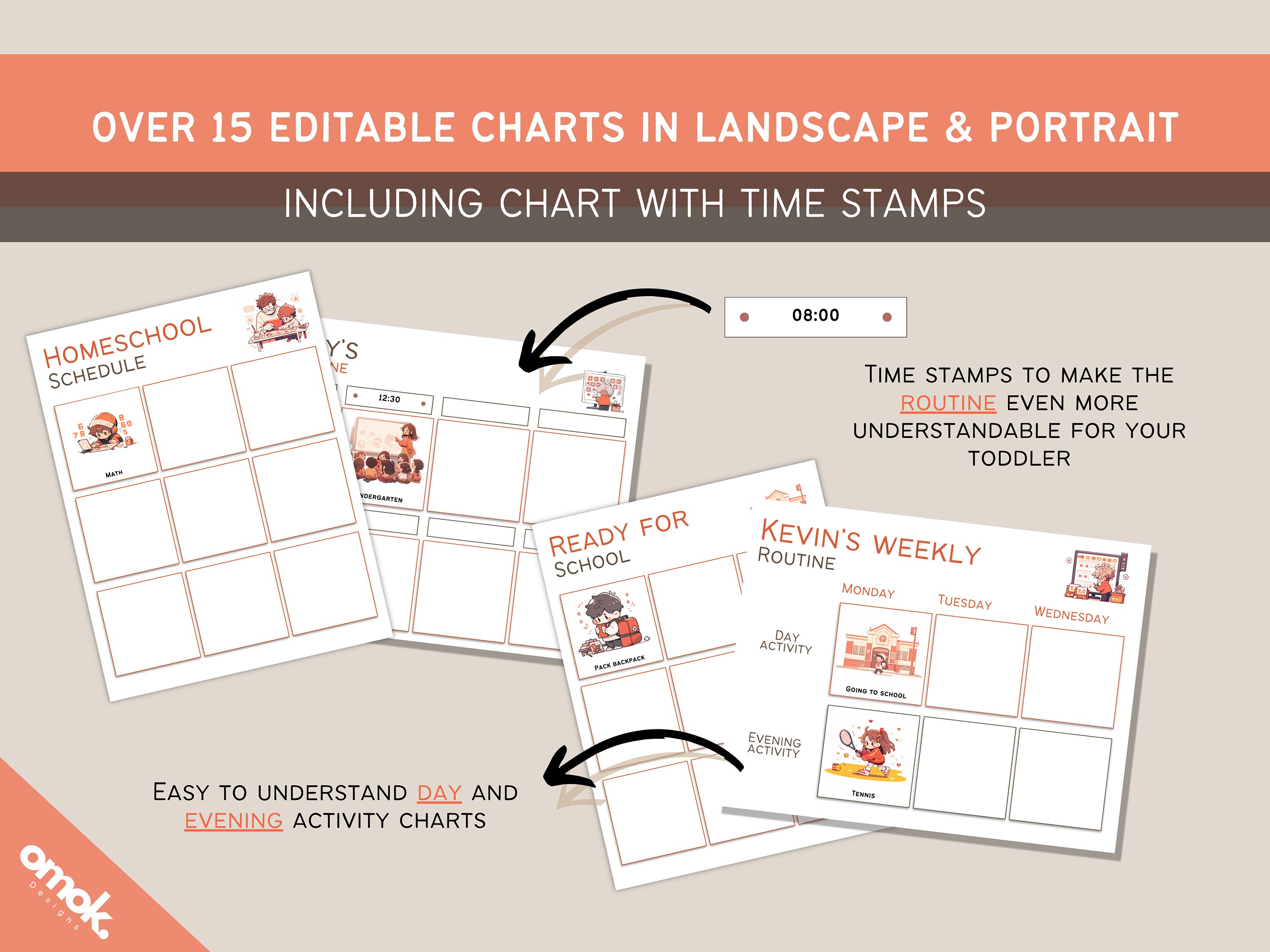 BUNDLE Daily Routine Cards Flip Charts Visual Schedule for Kids Daily ...