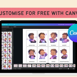 Kids Emotions Flashcards Large Montessori Feelings Cards Printable ...