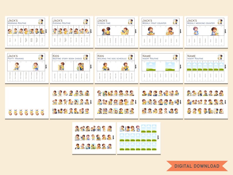 Morning & Evening Routine Flip Chart, Editable Visual Schedule ...
