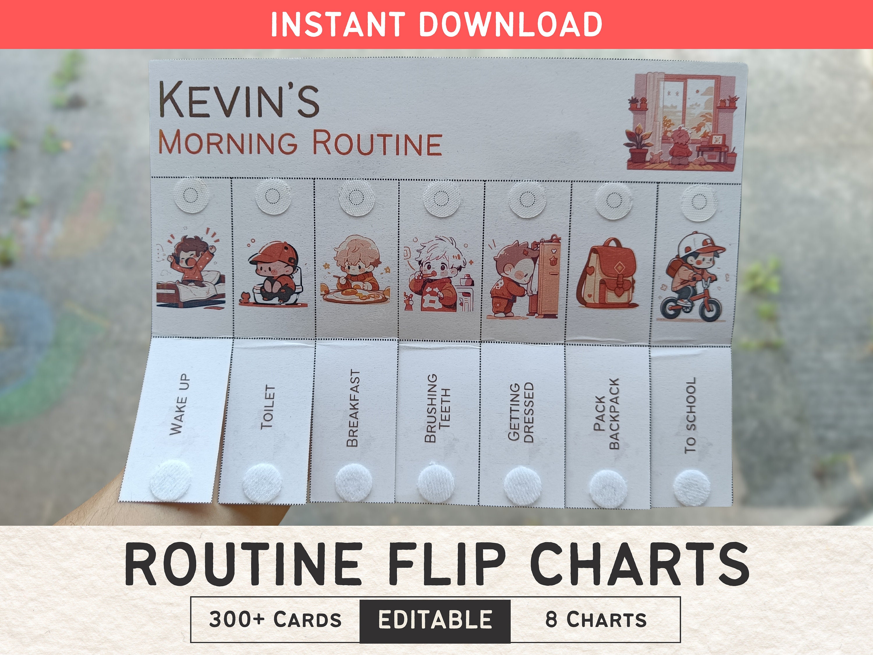 Flip Chart Kids Daily Routine Cards Toddler Rhythm Morning Evening ...