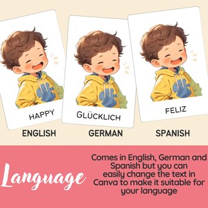 Kids Emotions Flashcards Large Montessori Feelings Cards Printable ...