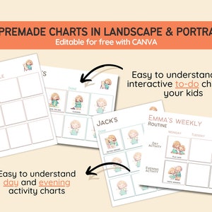 Morning & Evening Daily Routine Cards Visual Schedule for Kids Daily ...