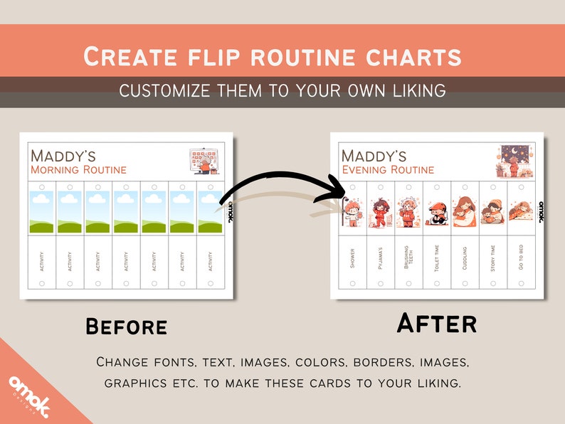 Flip Chart Kids Daily Routine Cards Toddler Rhythm Morning Evening ...