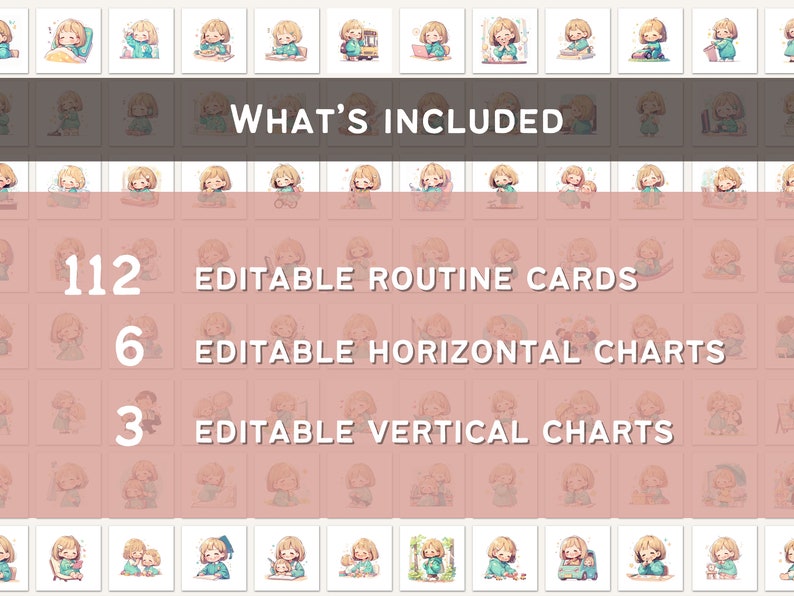 Morning & Evening Daily Routine Cards Visual Schedule for Kids Daily ...