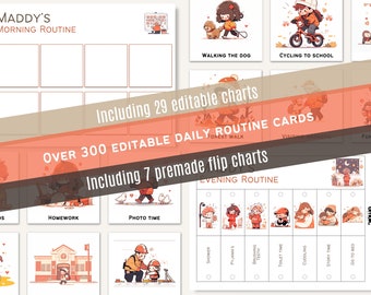Morning & Evening Daily Routine Cards Visual Schedule for Kids Daily ...