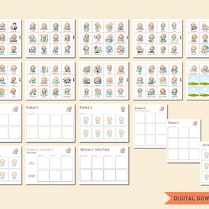 Morning & Evening Daily Routine Cards Visual Schedule for Kids Daily ...