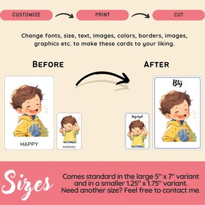 Kids Emotions Flashcards Large Montessori Feelings Cards Printable ...