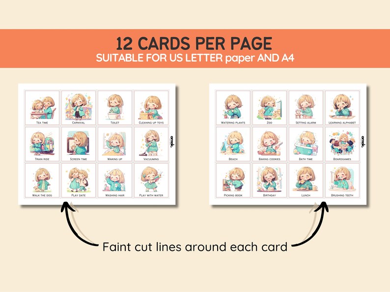 Morning & Evening Daily Routine Cards Visual Schedule for Kids Daily ...