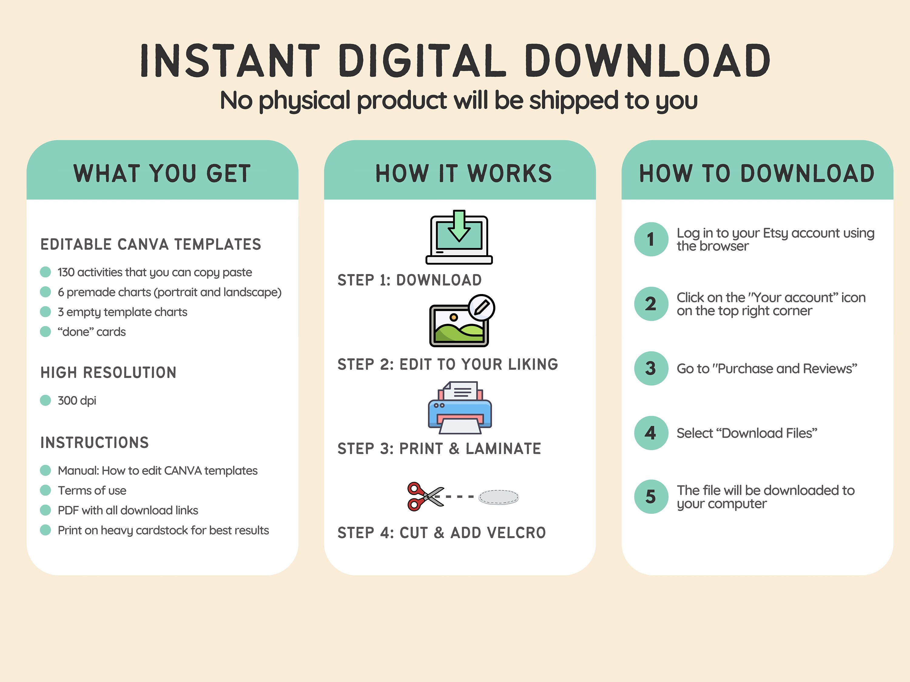 Customizable Chore Chart Visual Schedule for Kids Montessori Morning ...