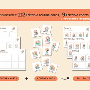 Morning & Evening Daily Routine Cards Visual Schedule for Kids Daily ...