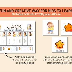 Customizable Chore Chart Visual Schedule for Kids Montessori Morning ...