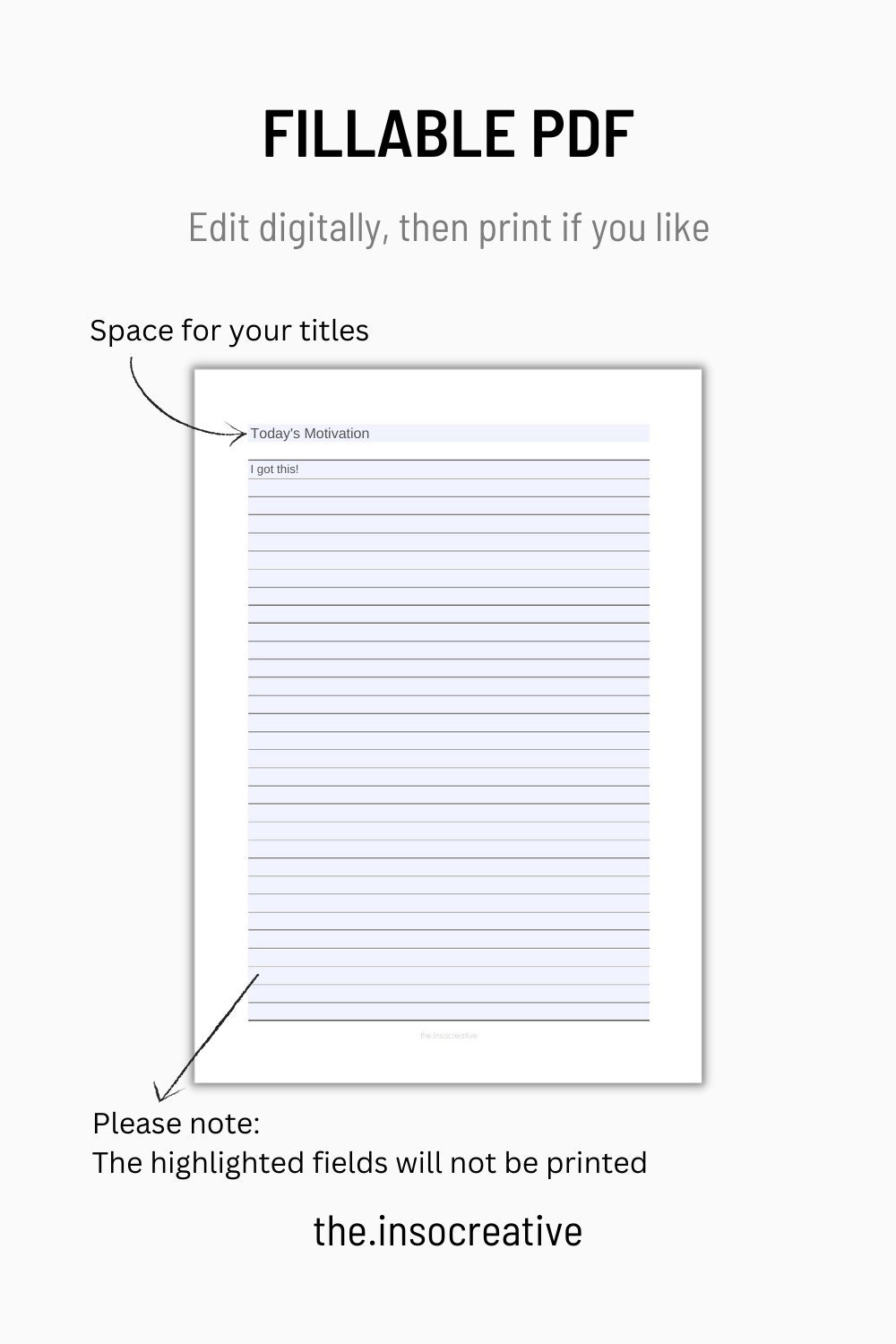 Printable Fillable Ruled/lined Notes Paper in A4 A5 Letter - Etsy UK