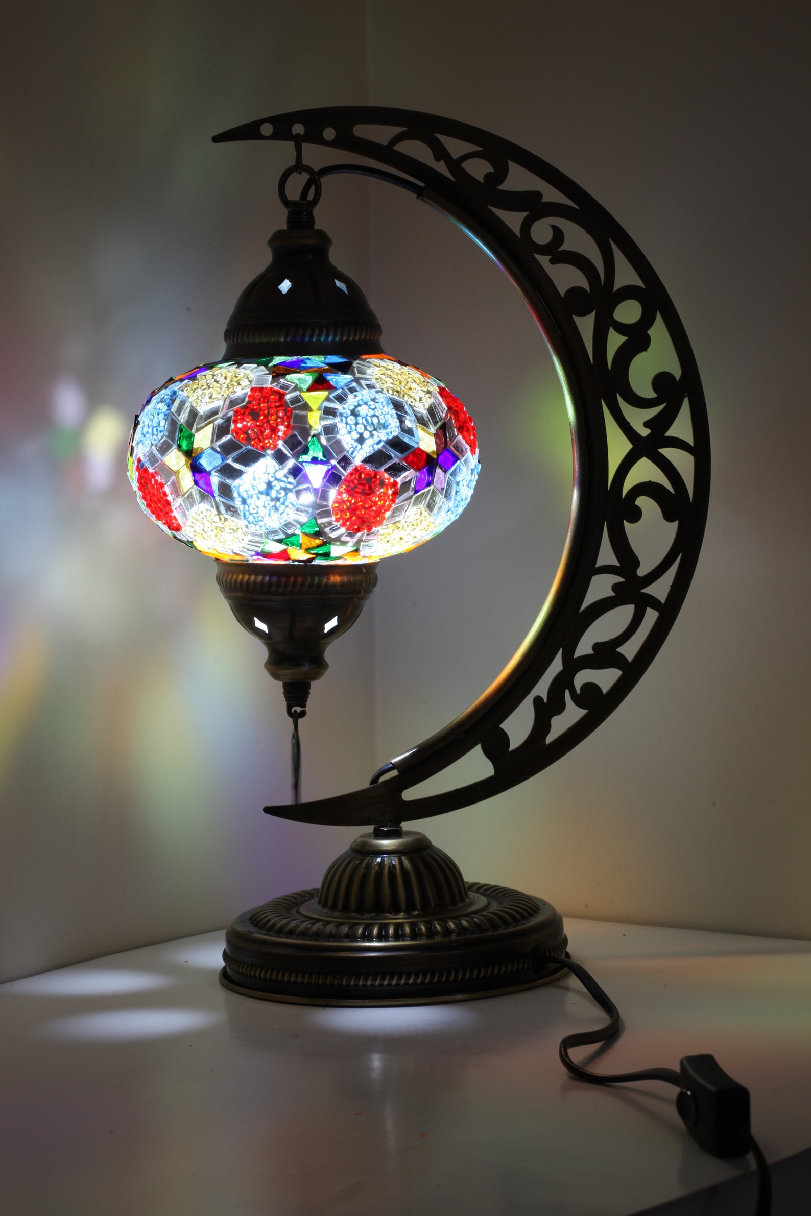 Mosaic Moon Lamp - Etsy