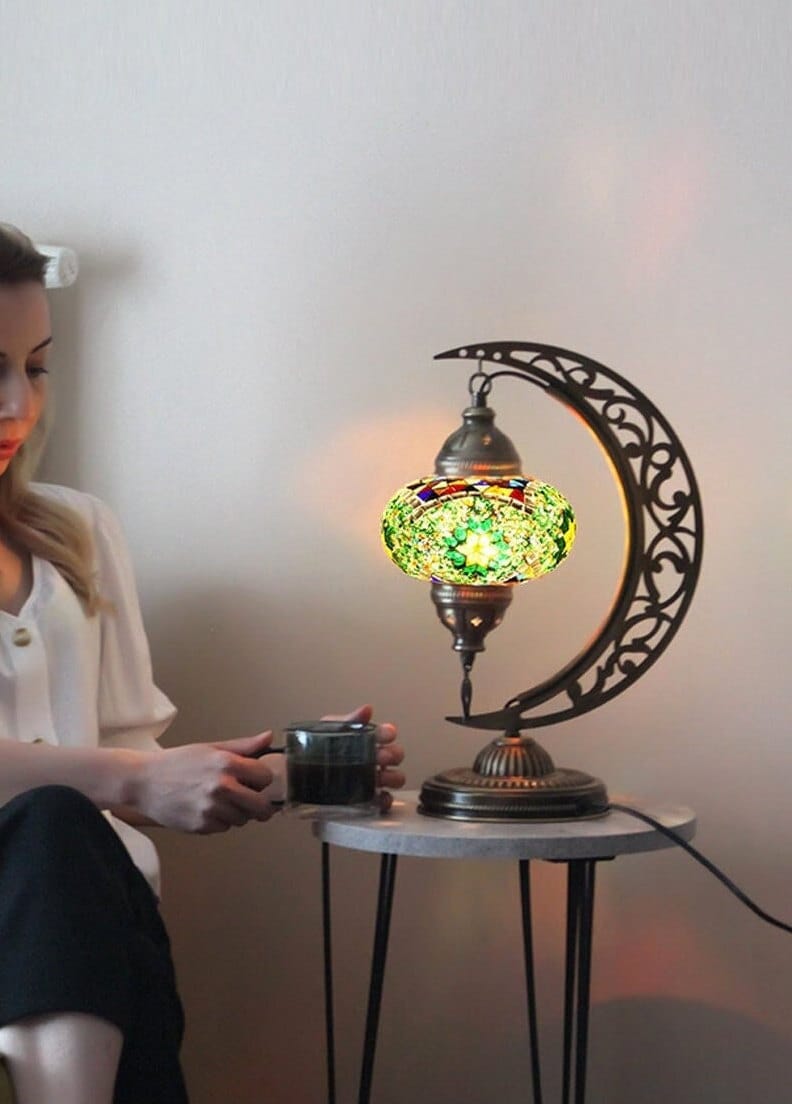 Mosaic Moon Lamp - Etsy UK