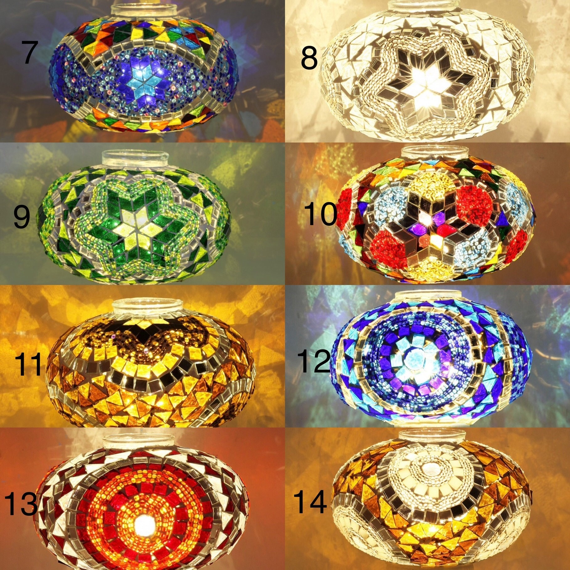 Bedside Silver Mosaic Lamp for Bedroom, Mosaic Lampshade, Mosaic ...