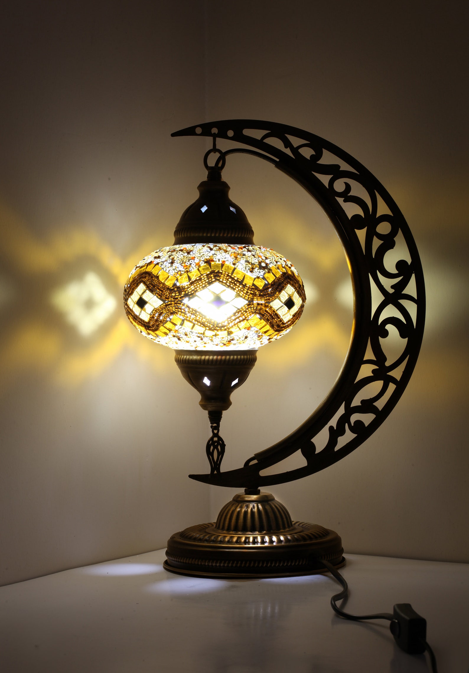 Mosaic Moon Lamp - Etsy