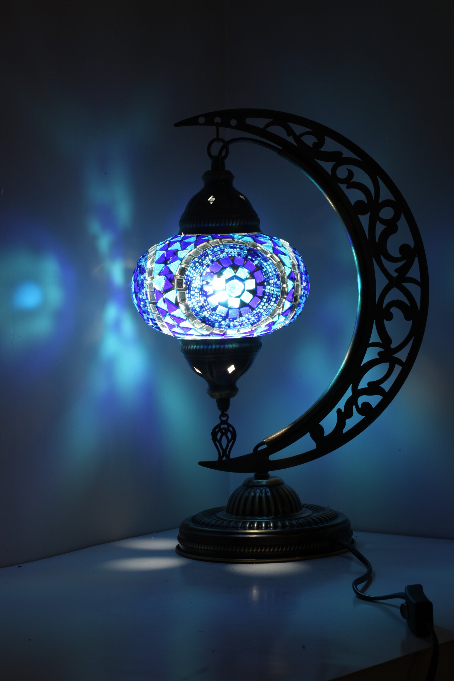 Mosaic Moon Lamp - Etsy