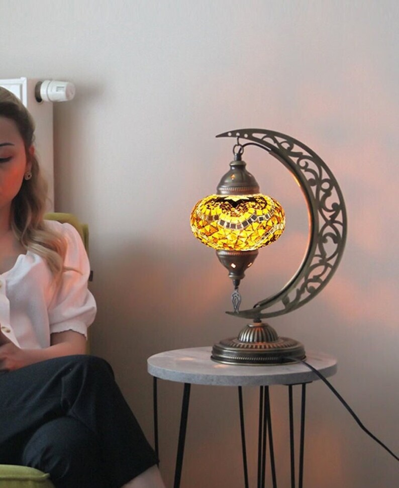 Mosaic Moon Lamp - Etsy