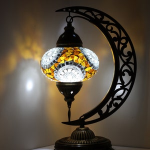 Mosaic Moon Lamp - Etsy