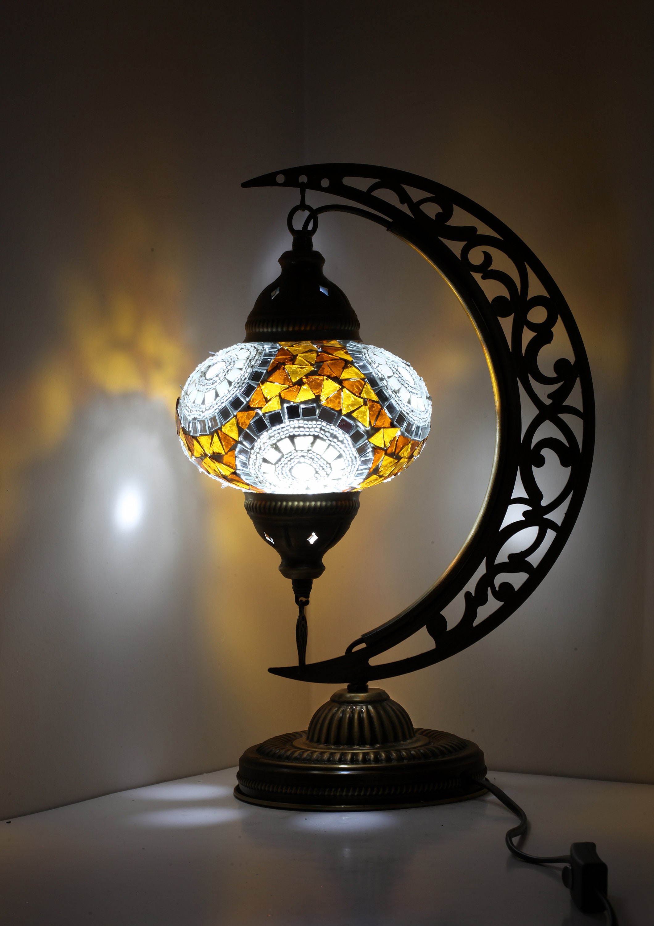 Mosaic Moon Lamp - Etsy