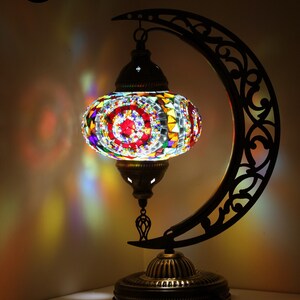 Mosaic Moon Lamp - Etsy