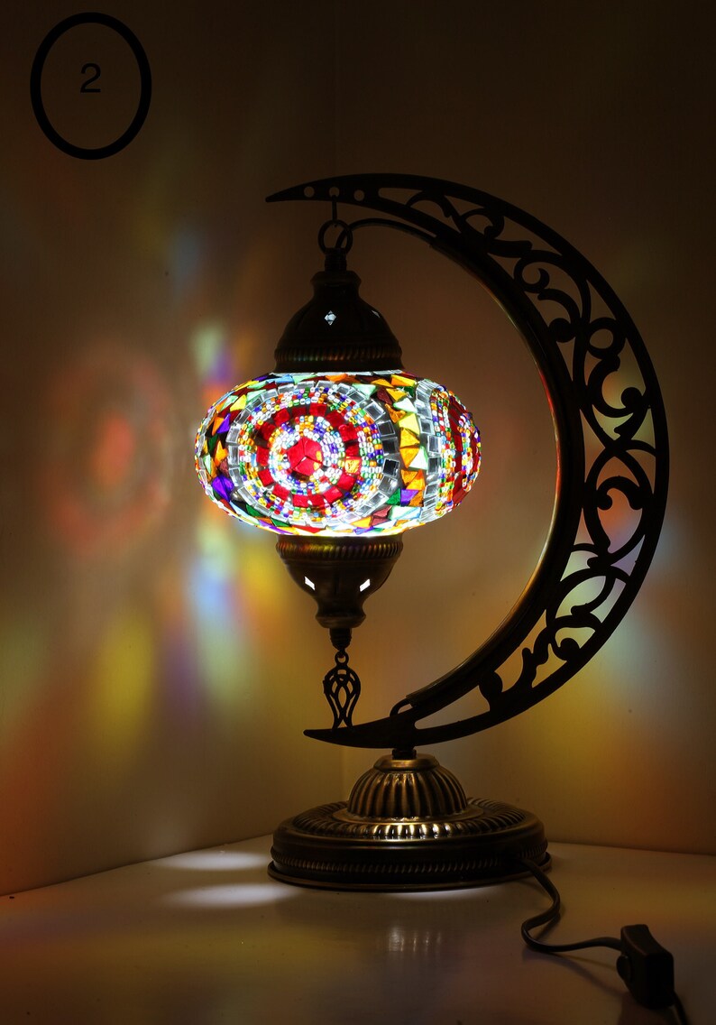 Mosaic Moon Lamp - Etsy
