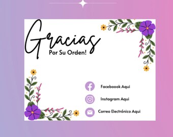 Spanish Thank You Business Card - Etsy
