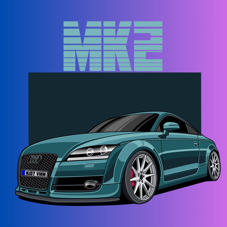 Custom Car Illustration: Personalized Car Portrait Art (digital ...
