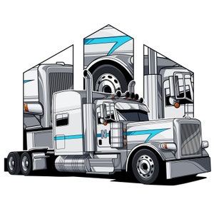 Truck Illustration, Custom Truck Poster, Truck Portrait, Truck Art ...