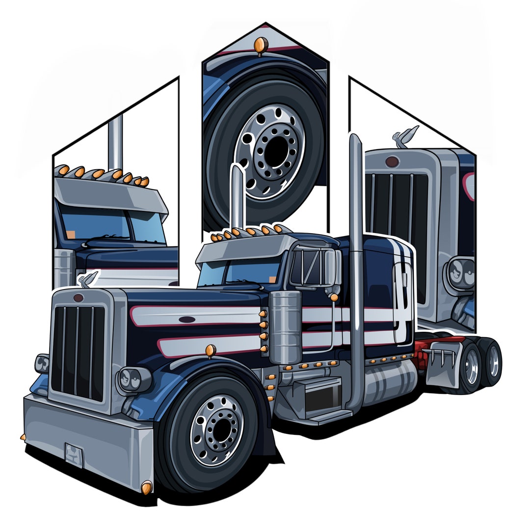 Truck Illustration, Custom Truck Poster, Truck Portrait, Truck Art ...