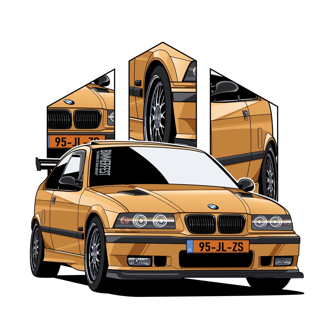 Custom Car Illustration: Personalized Car Portrait Art (digital ...