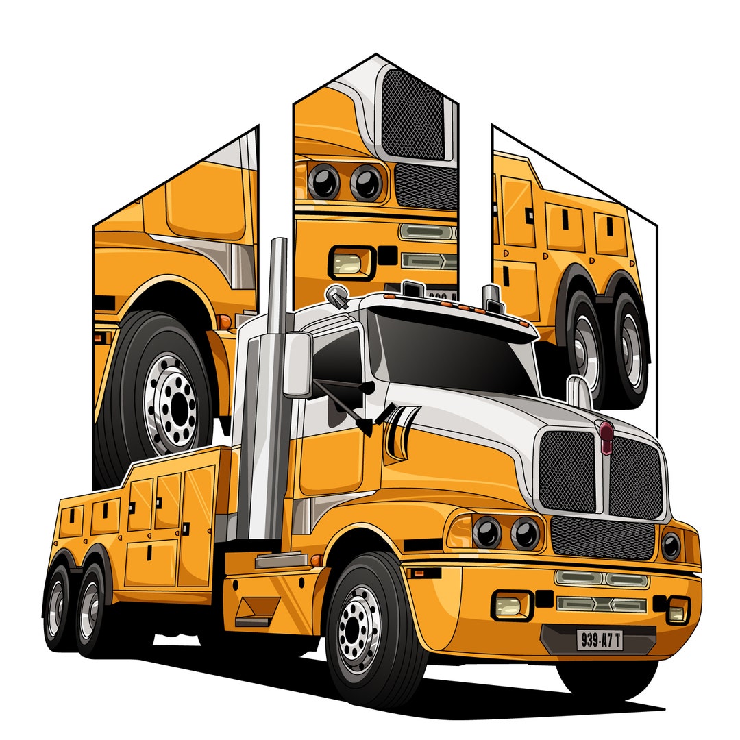 Truck Illustration, Custom Truck Poster, Truck Portrait, Truck Art ...