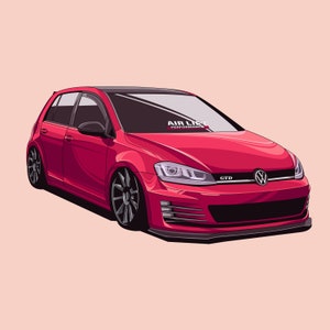 Personalized Custom Car Digital Drawing,vector Car Illustration ...