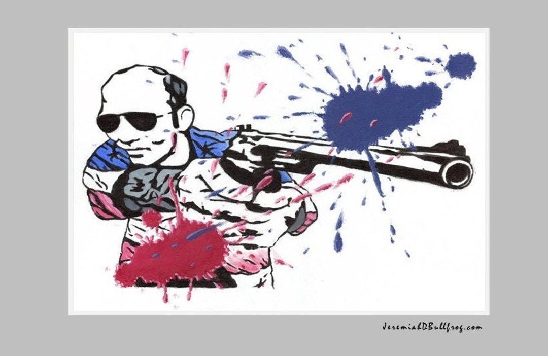 Hunter S Thompson - Original Raoul Duke Artwork "red, White, & Shoot ...