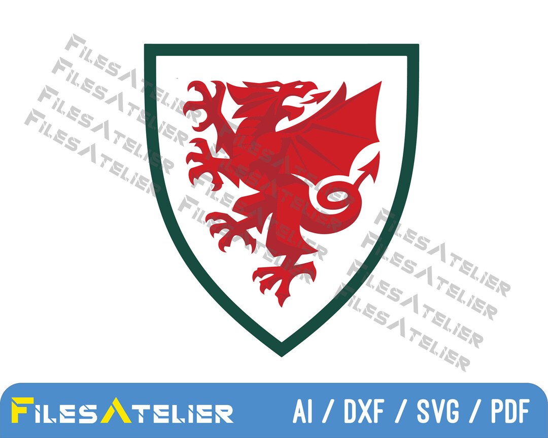 Wales Logo Vector , Wales Wall Sticker Files, Wales Fans Gift, Vector ...