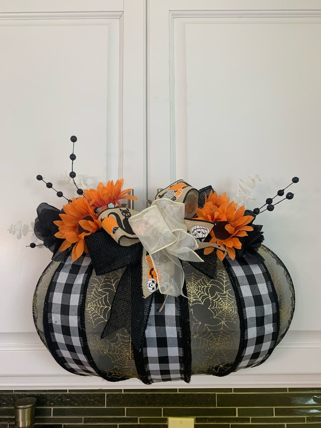 Spider Pumpkin Wire Wreath - Etsy