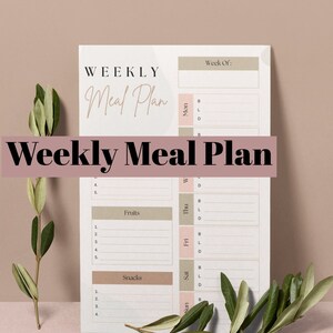 Weekly Meal Plan, Grocery List, Printable, Instant Download - Etsy