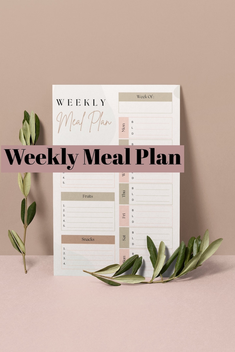Weekly Meal Plan, Grocery List, Printable, Instant Download - Etsy