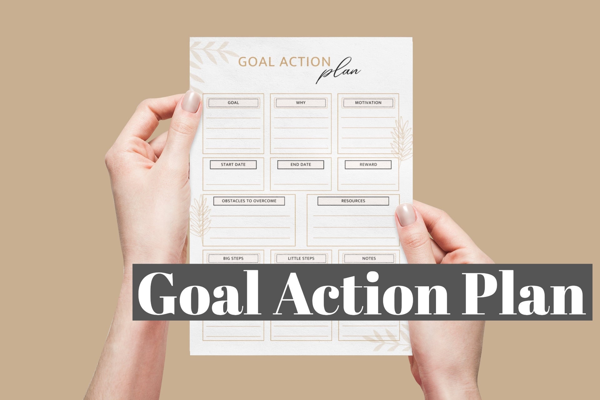Goal Action Plan Printable Journal Entry Planner Instant - Etsy