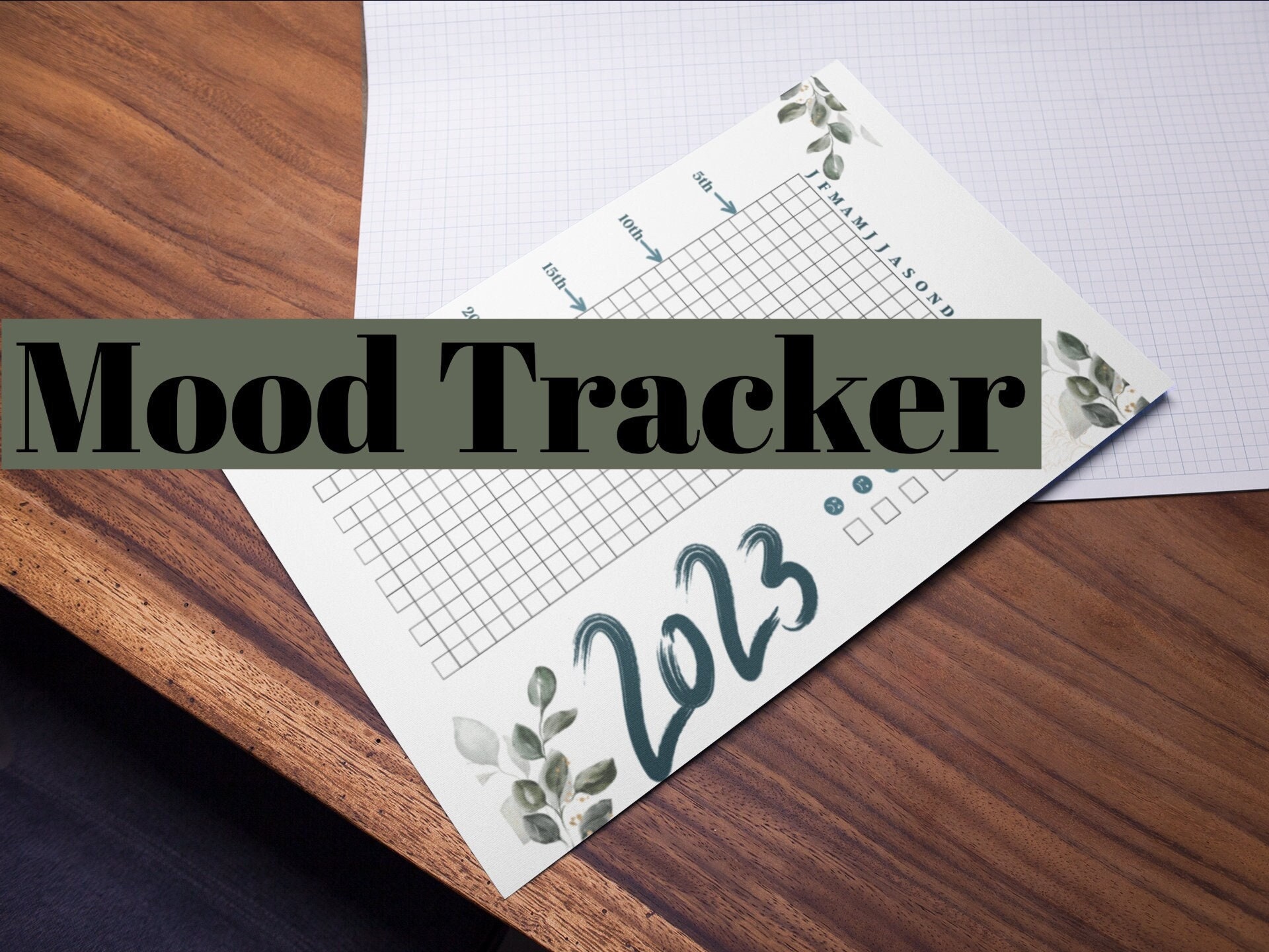 Mood Tracker, Year in Pixels, Journal Page, Yearly Mood Tracker ...