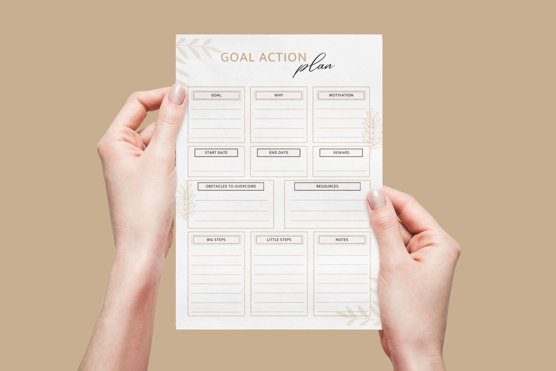 Goal Action Plan, Printable, Journal Entry, Planner, Instant Download ...