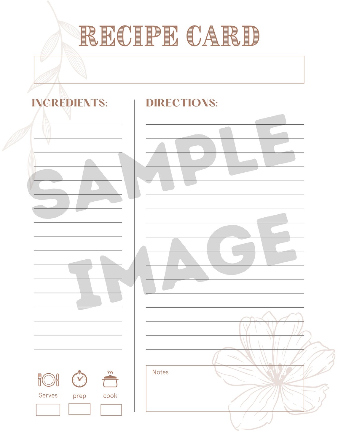Recipe Card, Printable, Instant Download - Etsy