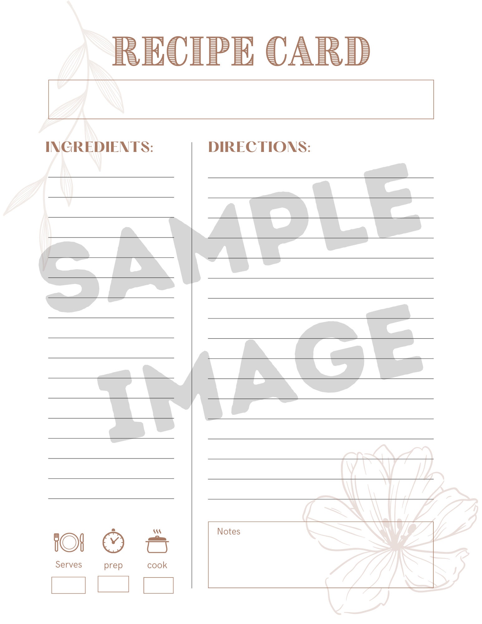 Recipe Card, Printable, Instant Download - Etsy