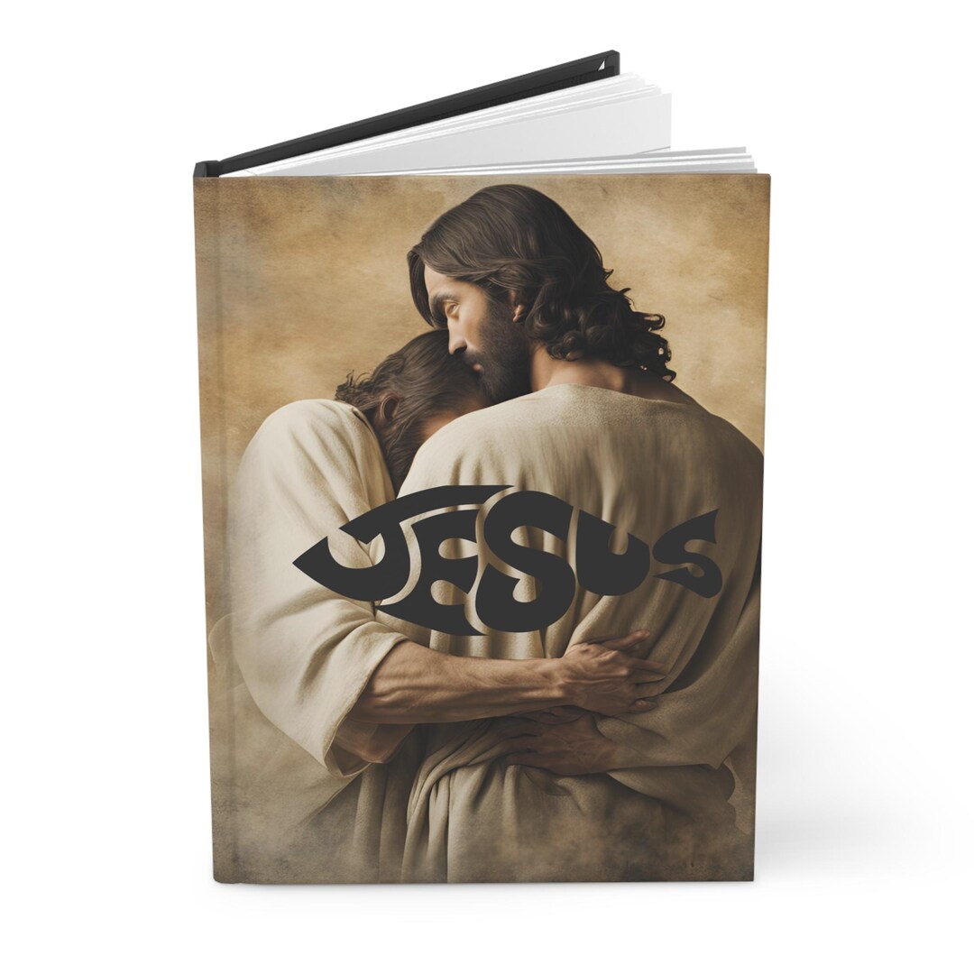 Religious Journal, Jesus Hugging Man Faith Matte Hardcover Notebook ...
